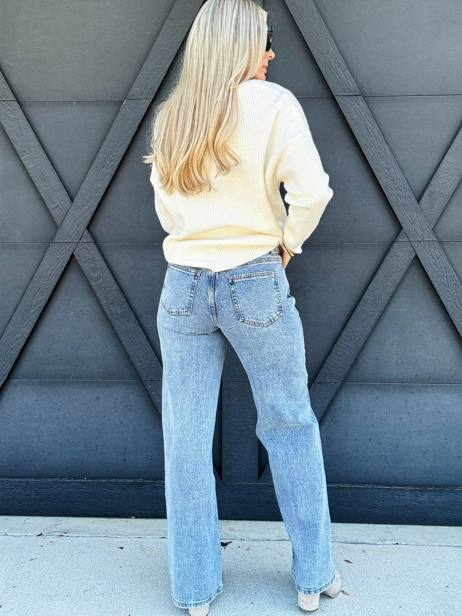 Habitual Denver High Rise Wide Leg Jean In Sky – Infinity Raine